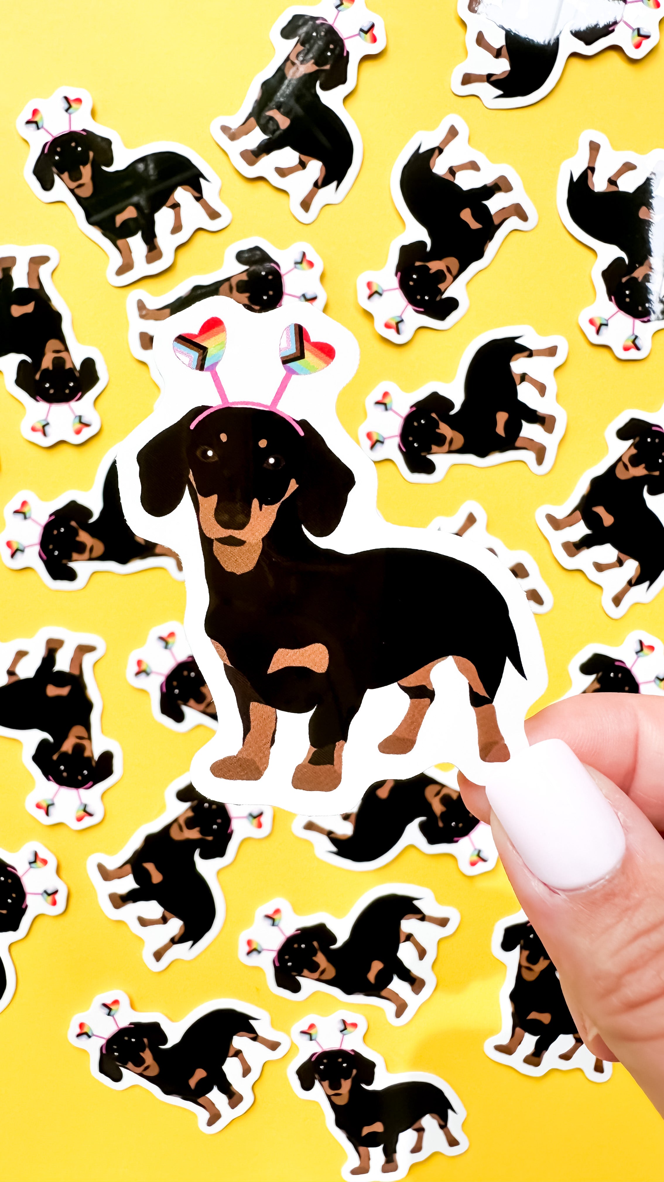 Dachshund Pride Dog Sticker – Rainbow Certified