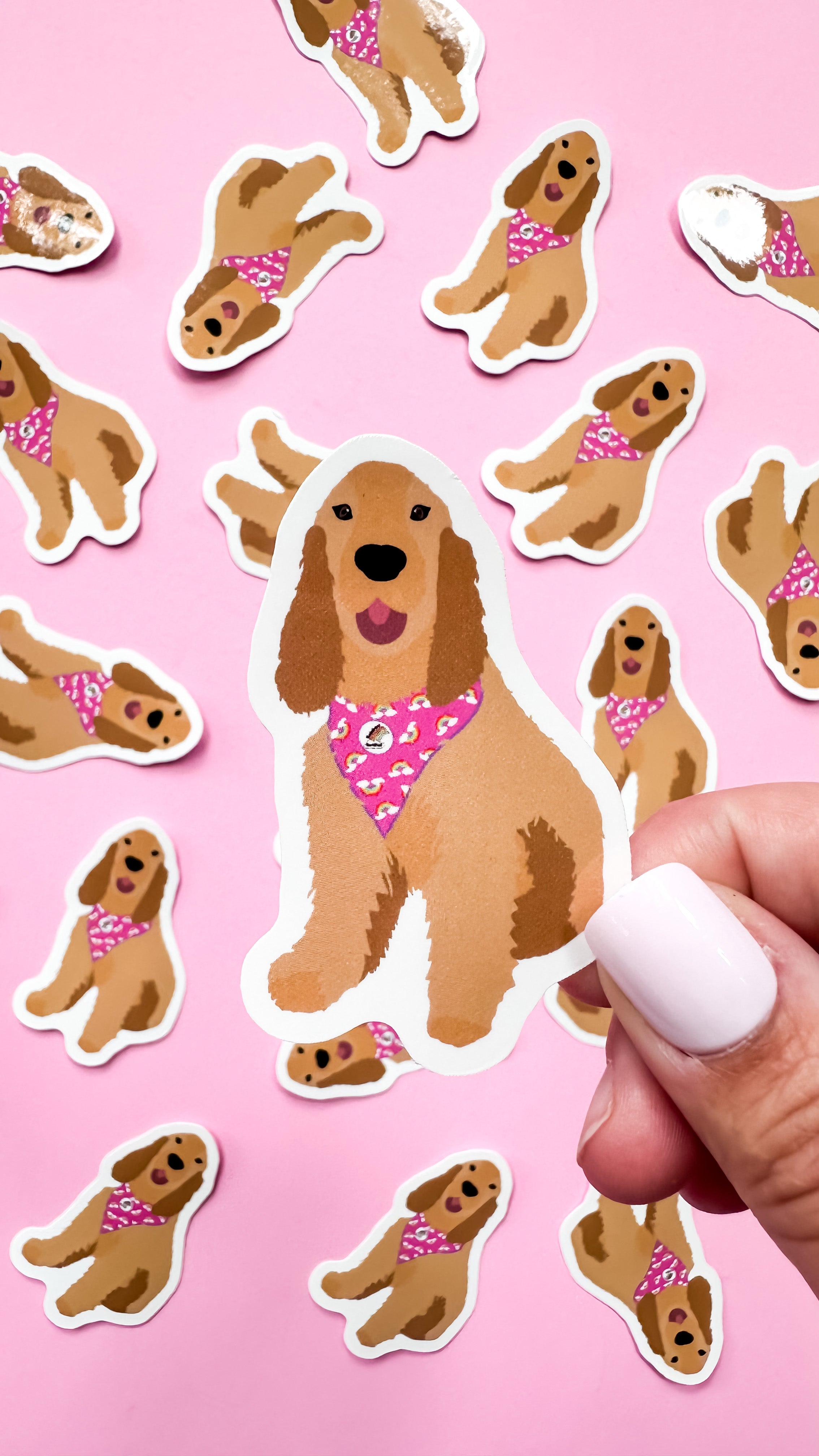 Golden Cocker Spaniel Pride Dog Sticker – Rainbow Certified