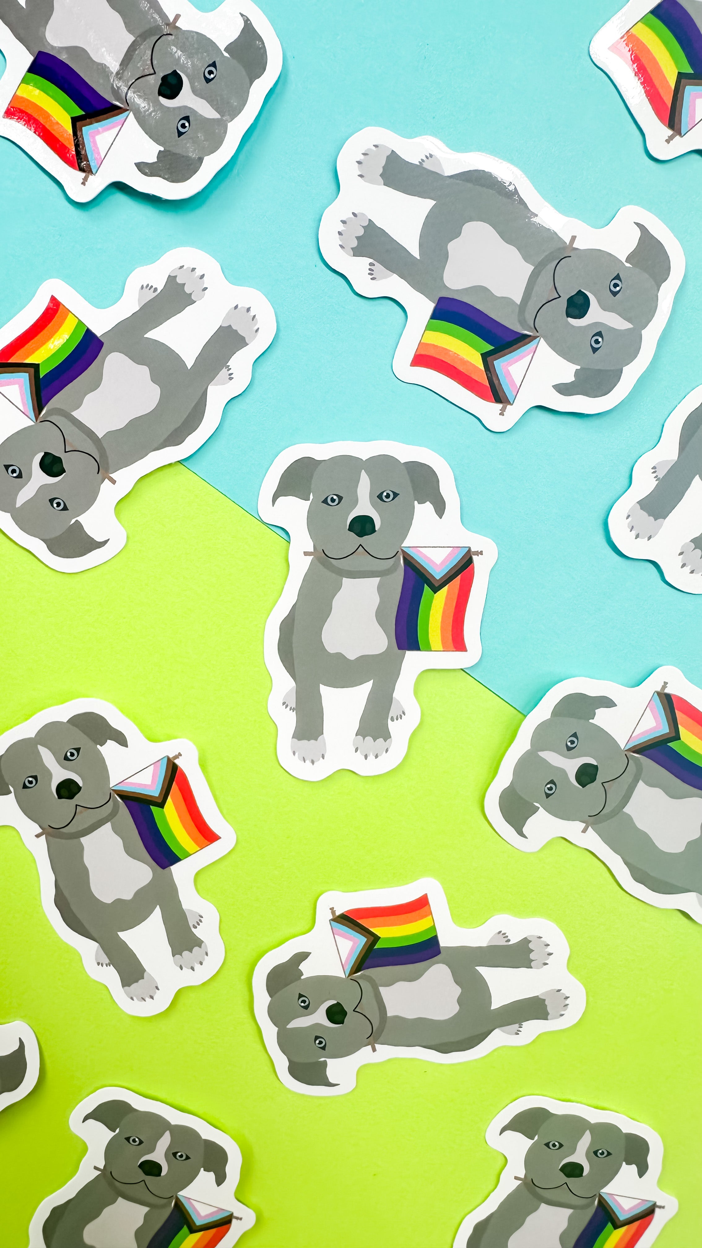 Pitbull Puppy Pride Dog Sticker – Rainbow Certified