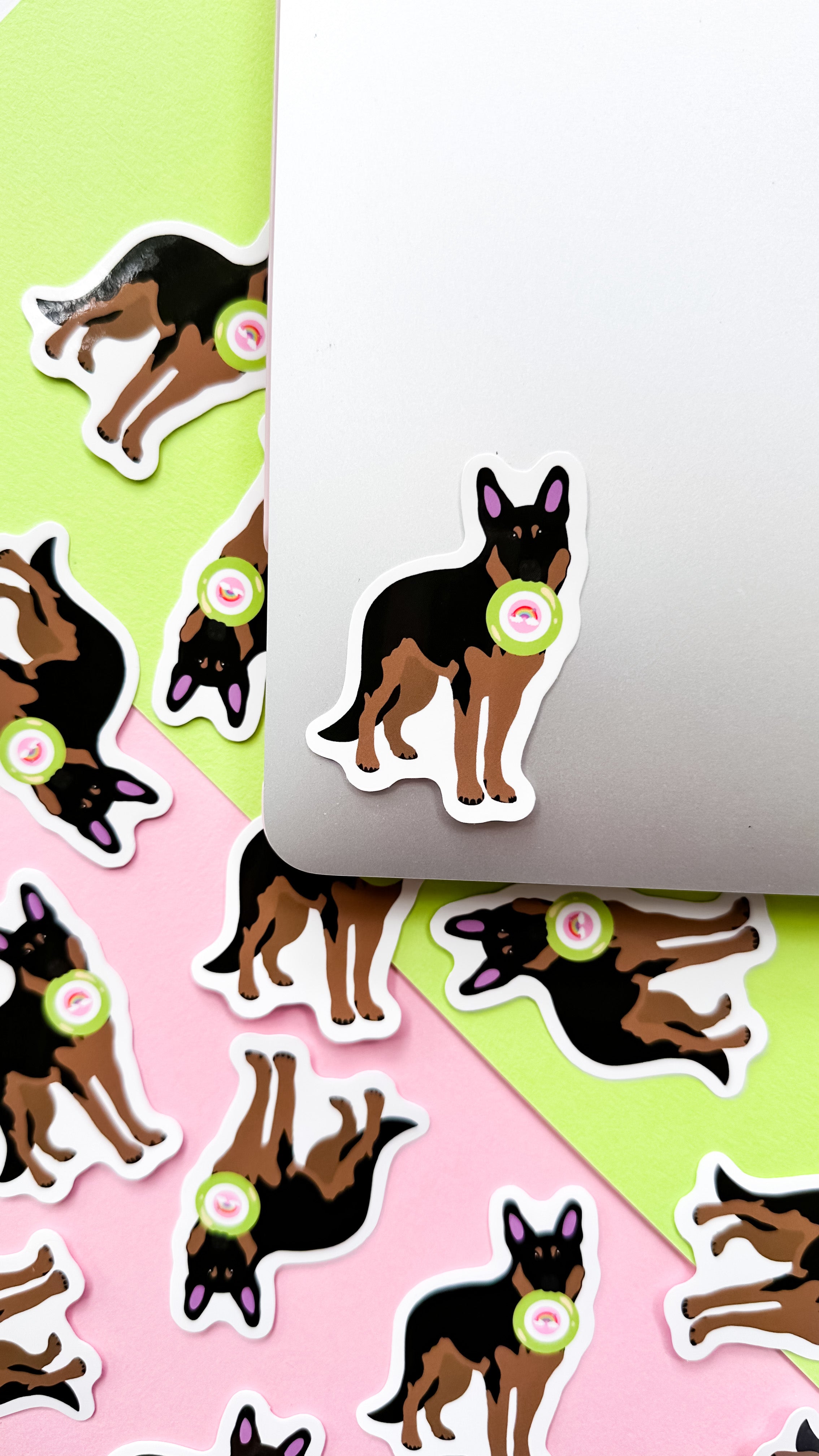 German Shepherd Pride Dog Sticker – Rainbow Certified