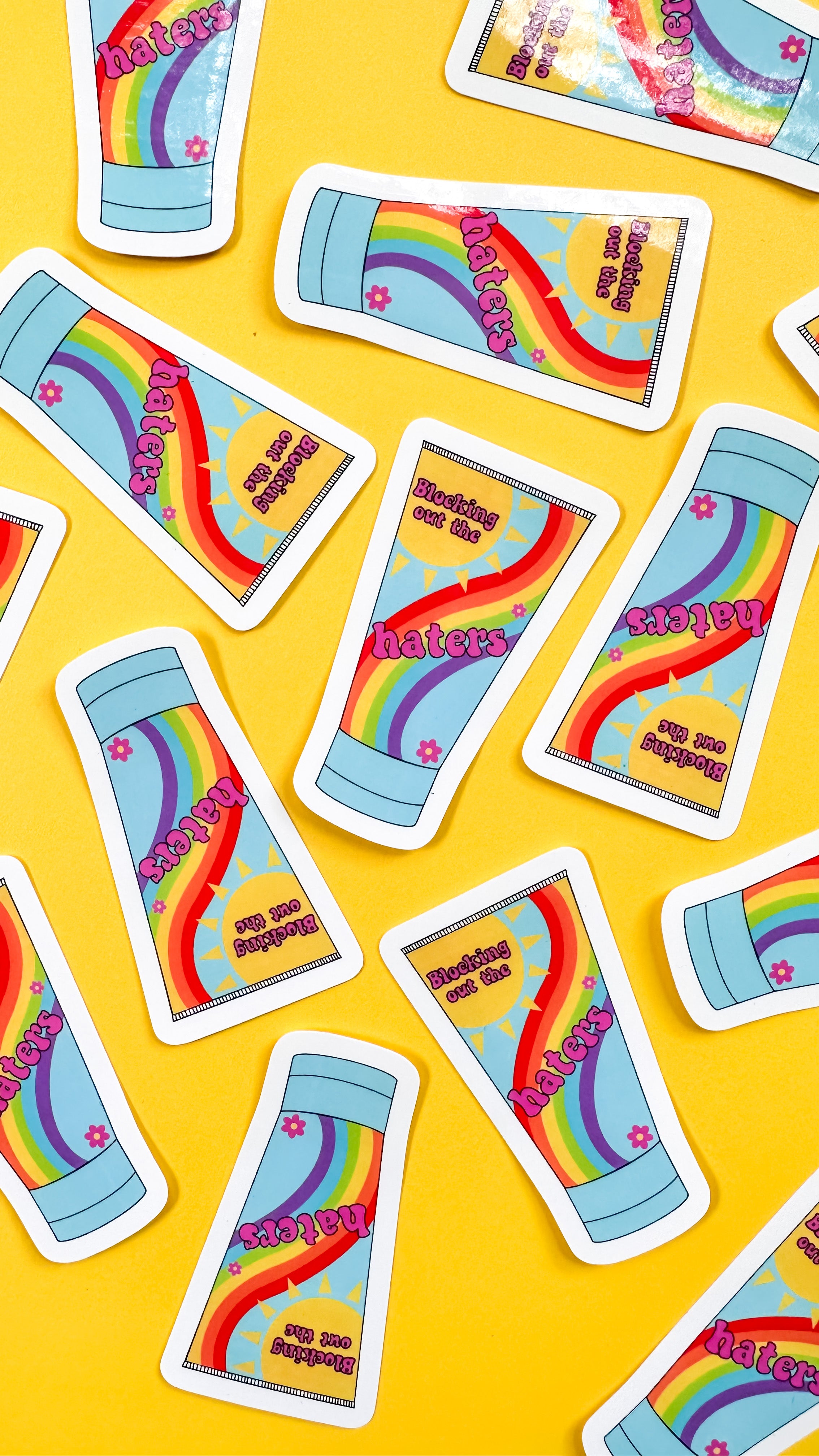 Blocking Out The Haters Sticker | PRIDE Sticker – Rainbow Certified