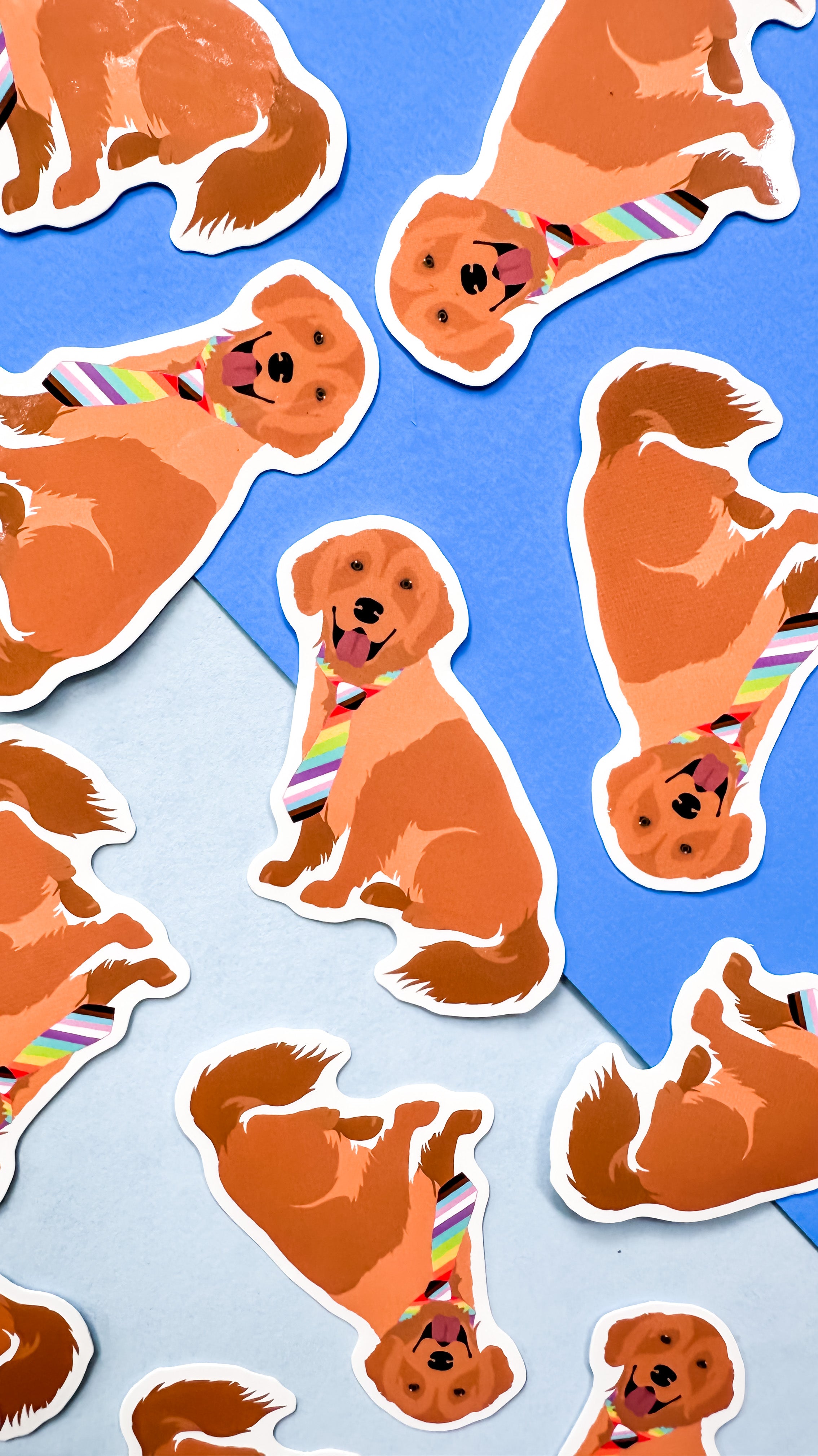 Golden Retriever Pride Dog Sticker – Rainbow Certified