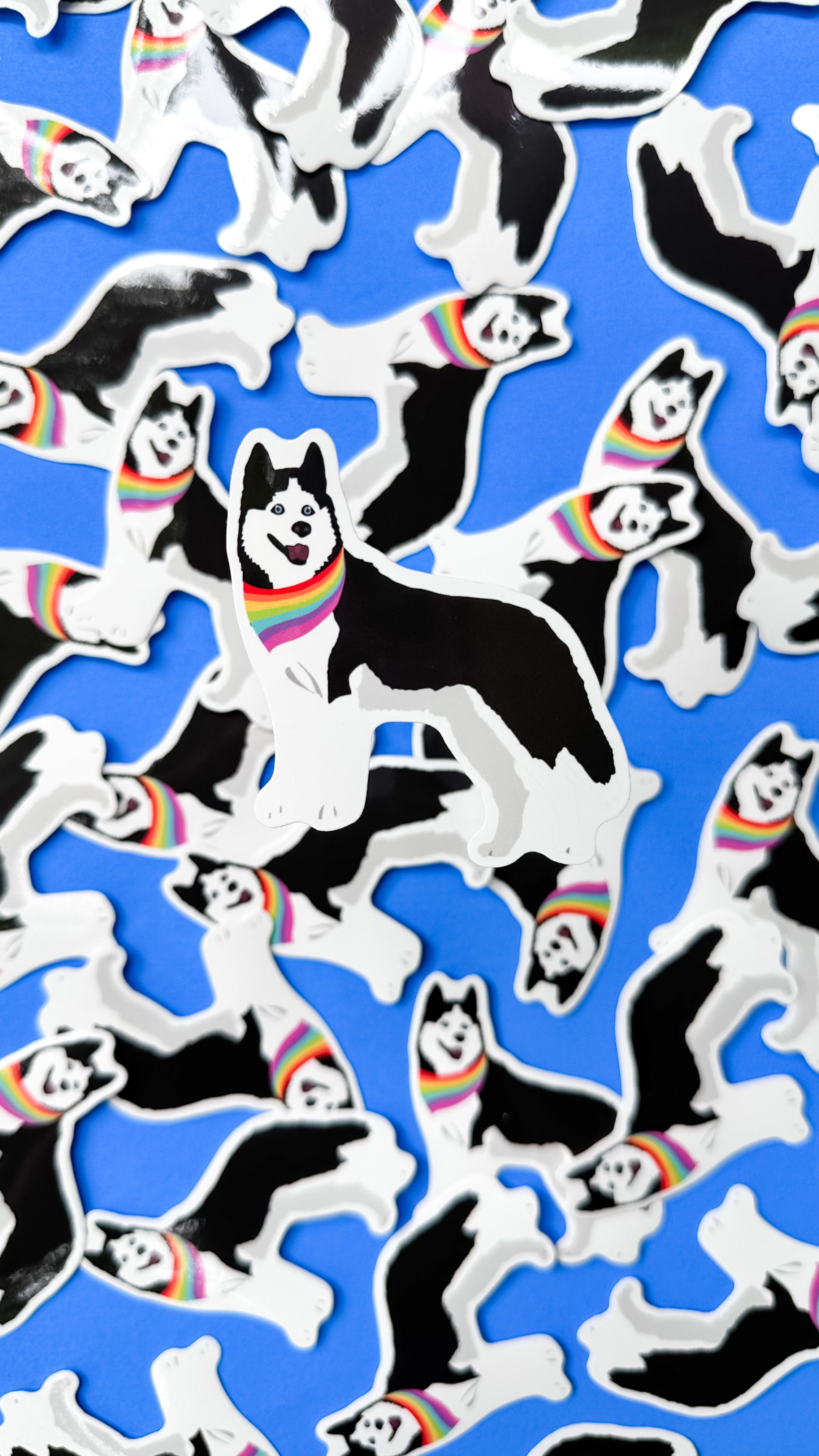 Husky Pride Dog Sticker – Rainbow Certified