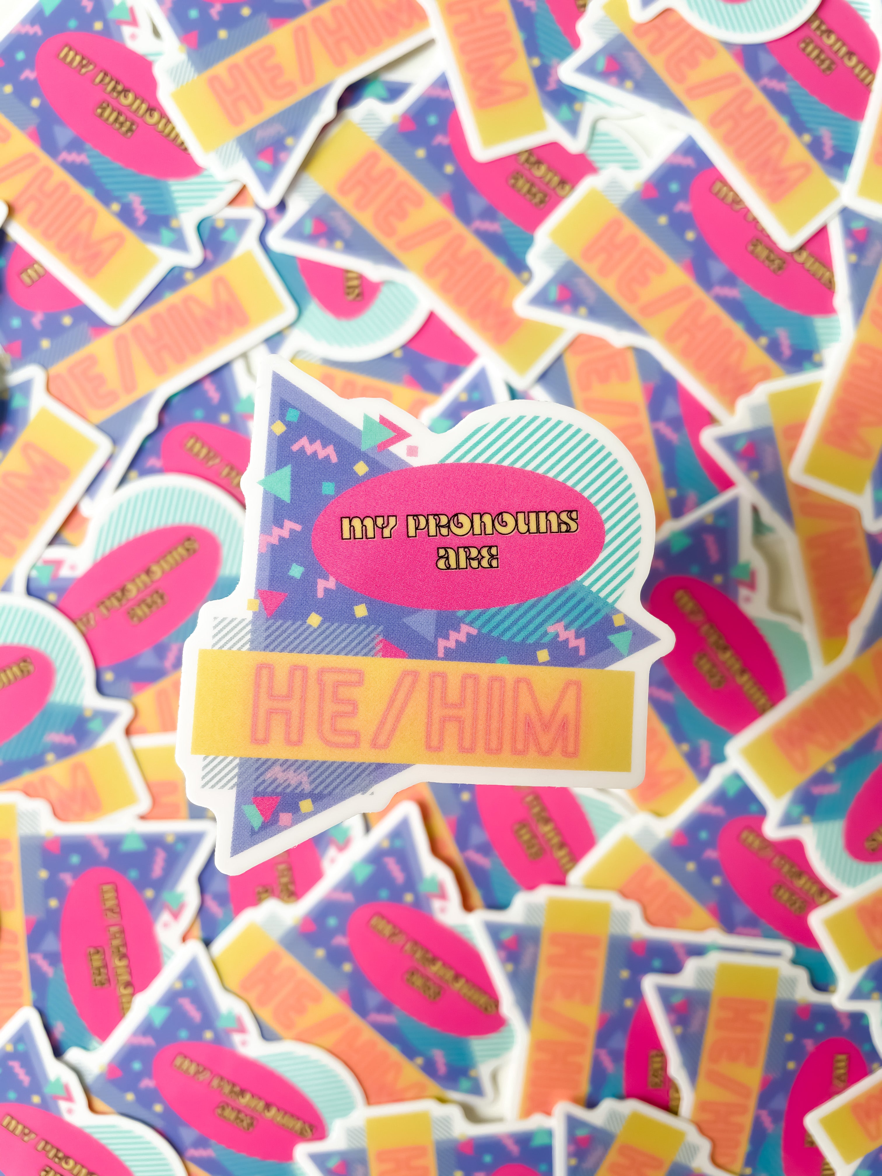 90's Pronouns Stickers | 90s Themed | Pronouns – Rainbow Certified