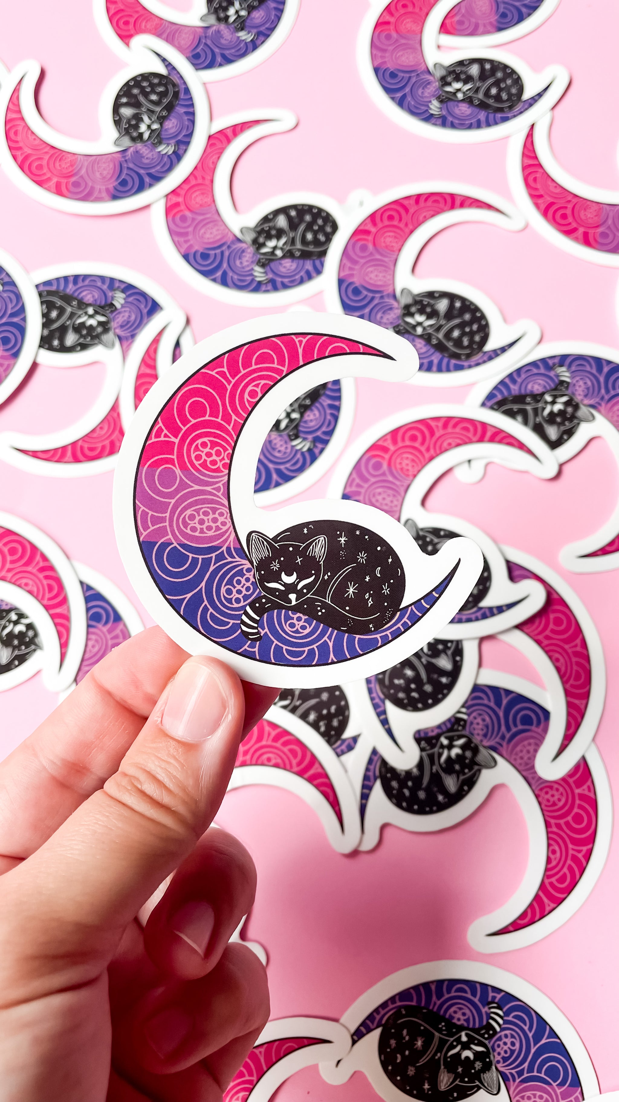 Bisexual Moon Sticker | LGBTQ+ Sticker – Rainbow Certified